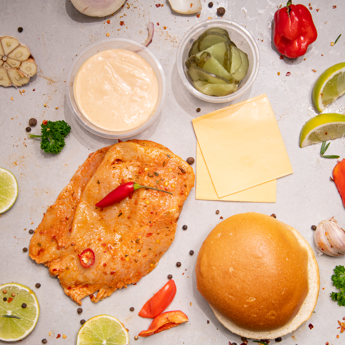 Portuguese-Marinated Chicken Breast Fillet Burger Kit – The Butcher Boys AU