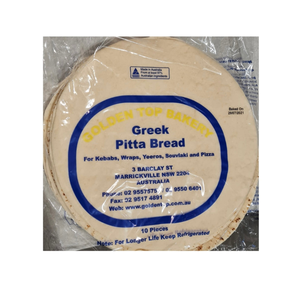 Greek Pitta Bread (10 Pack) – The Butcher Boys AU